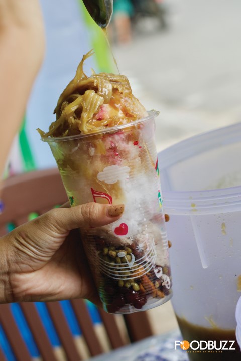Classic Shaved Ice with Syrup and Coconut Flesh